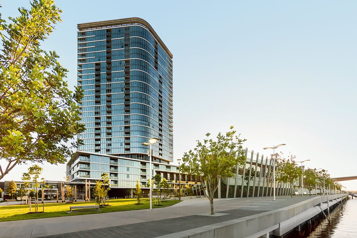 wharfs entrance at yarras edge, vic